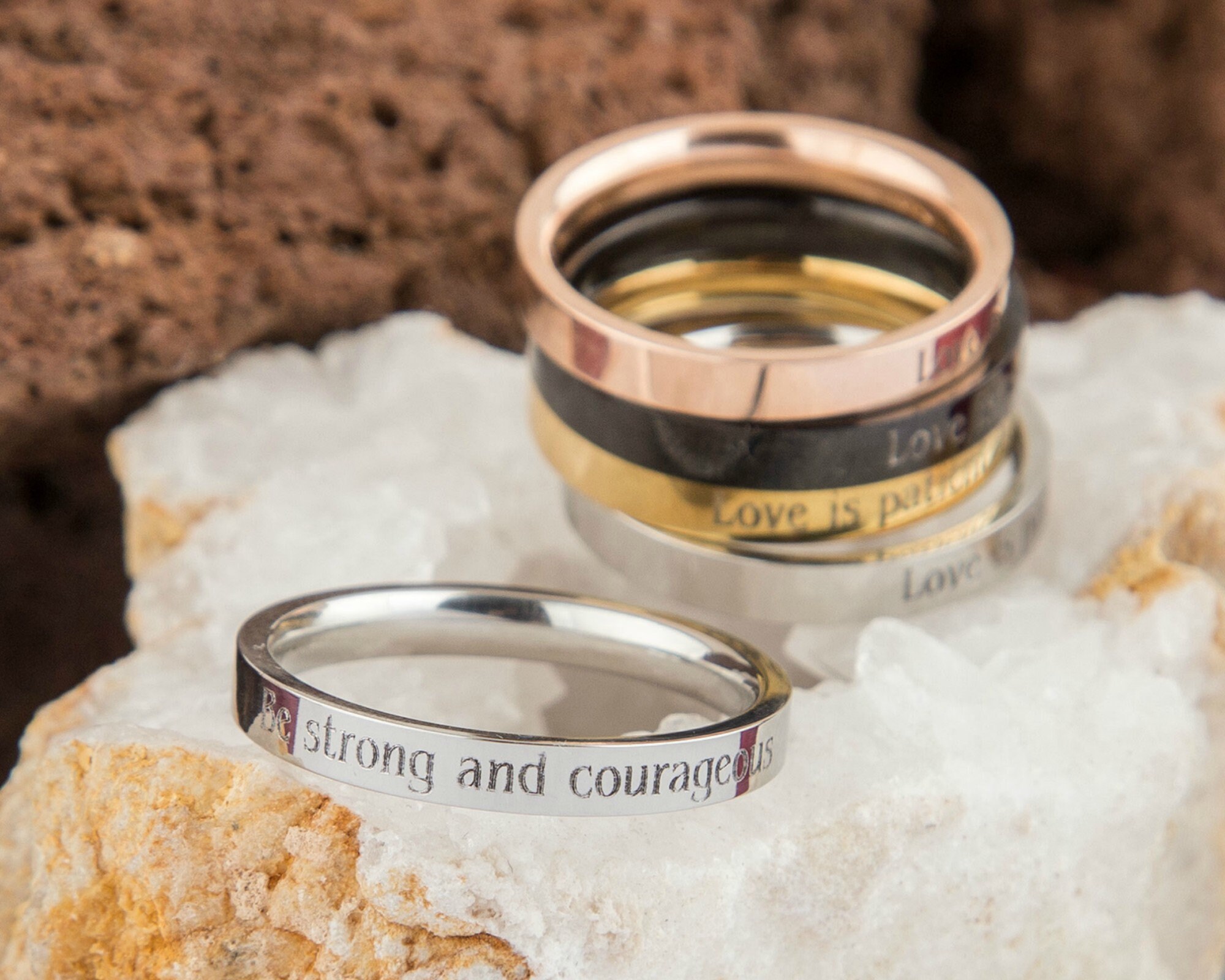 Be Strong and Courageous Ring Joshua 1 9 Bible Quote Ring | Etsy