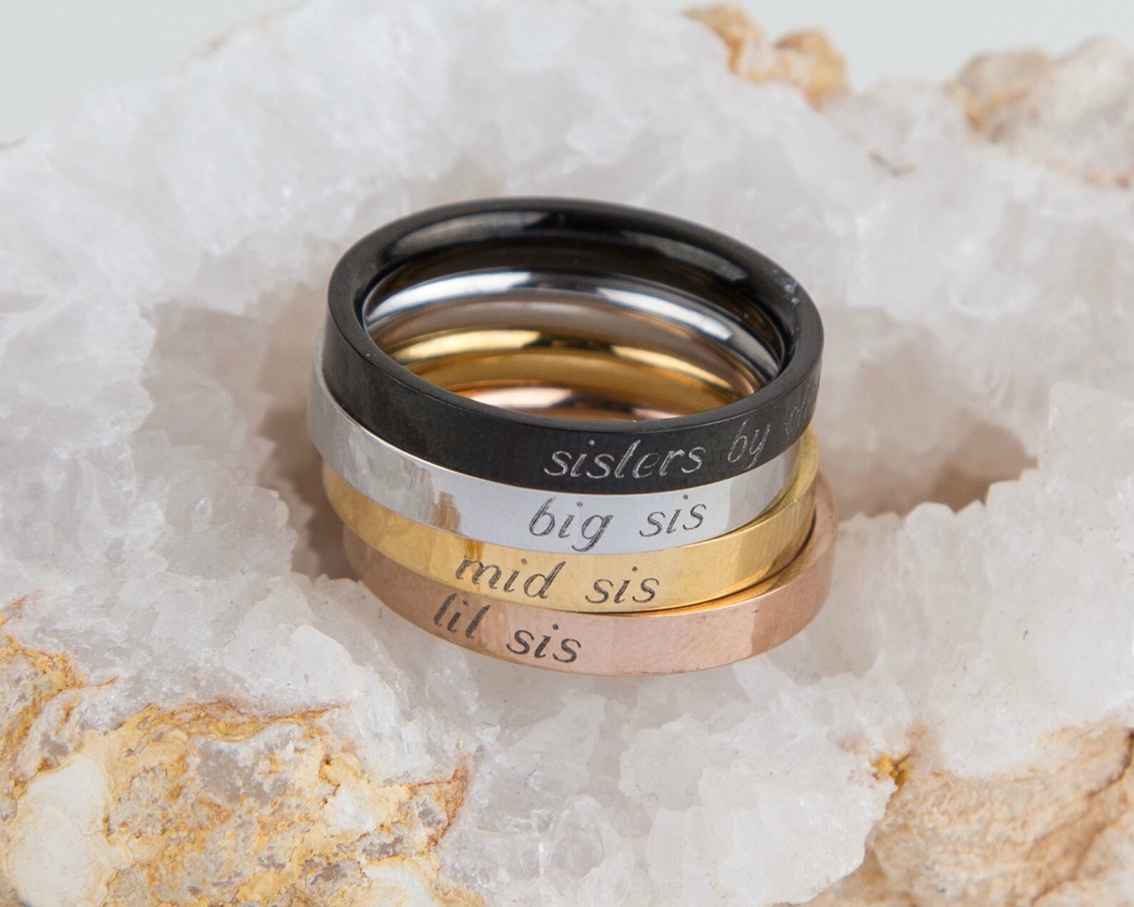 Sister Ring Set Little Sister Big Sister Ring Middle Sister | Etsy