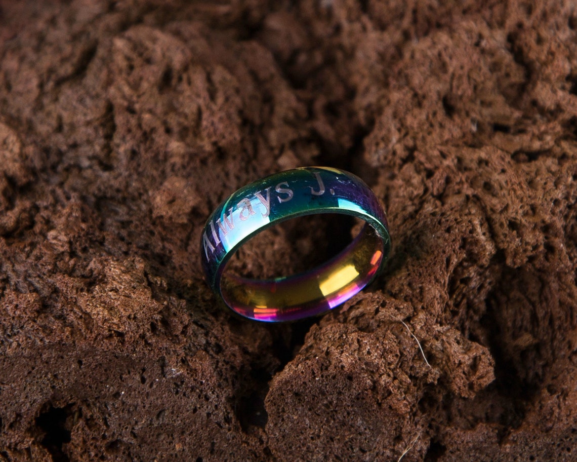 Rainbow Ring Personalized Gift Ring for Women or Men Rainbow - Etsy