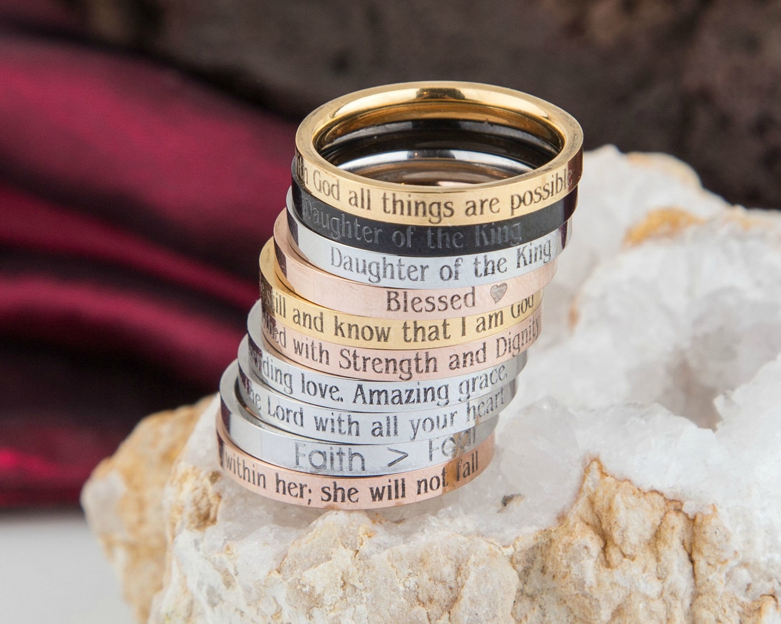 Unending Love Amazing Grace Stackable Ring Skinny Stacking - Etsy
