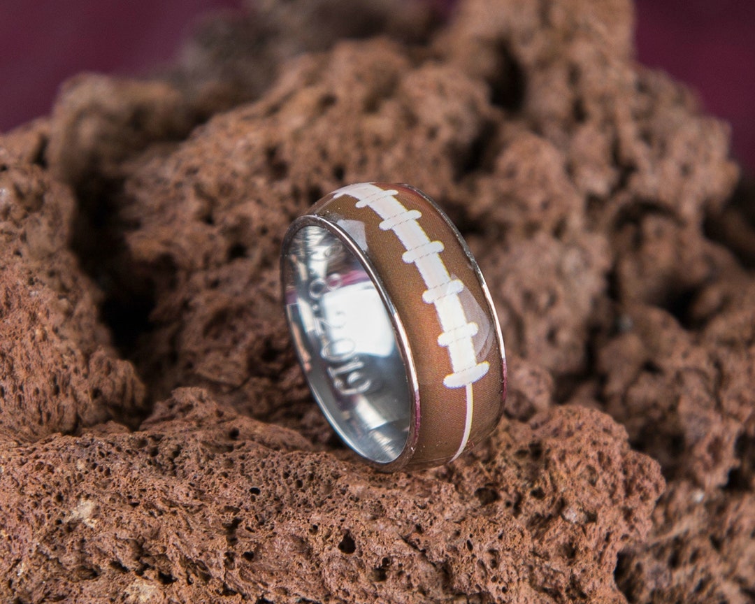American Football Ring for Men, Personalized Football Gift, Wide Sports ...