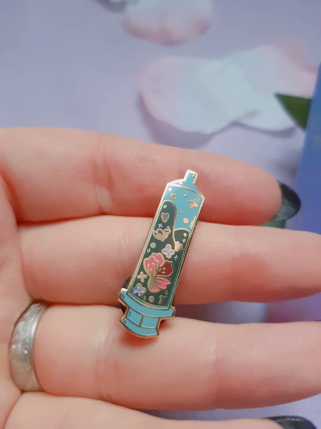 Syringe Pin Enamel Pin Syringe Syringe Pin Flowers Vaccinated Pin ...