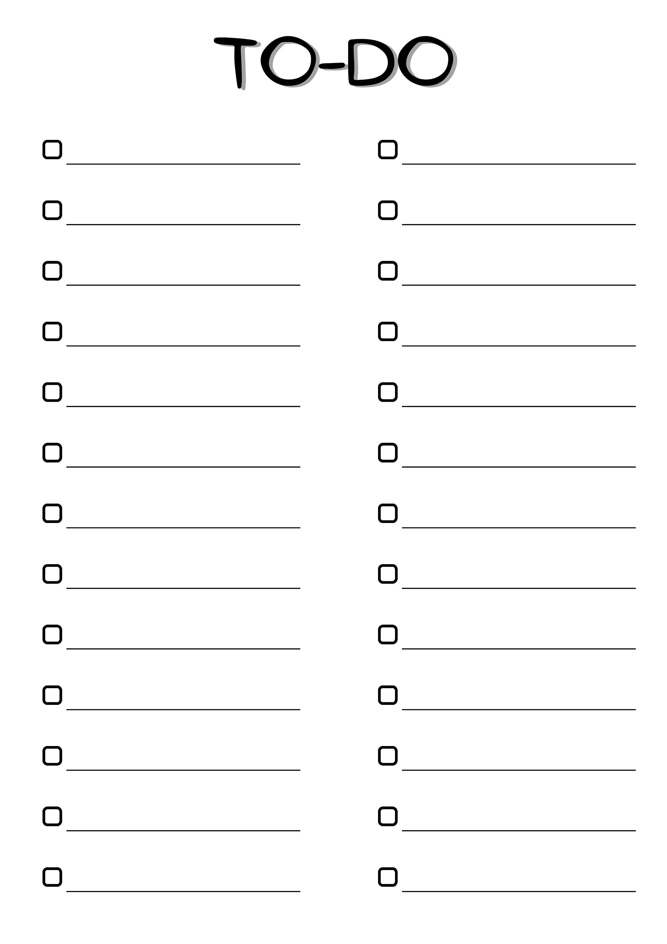 Simple To-do List: Single or Double (digital Download) - Etsy