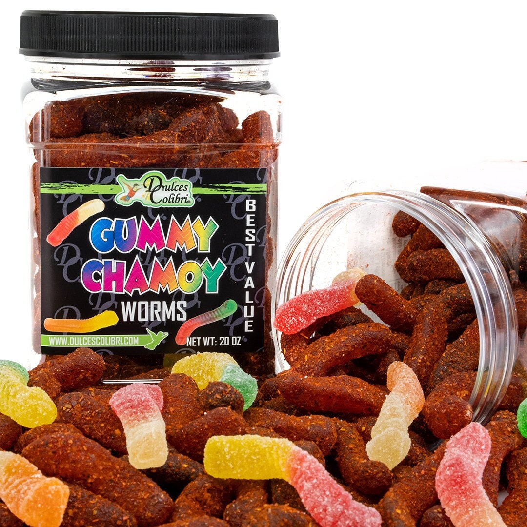 Gummy Chamoy Best Value Jars Family Size 20 Oz Sour Worms - Etsy