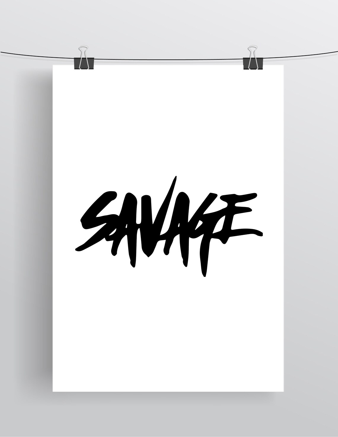 Savage Quote Typography Text Printable Print Black White - Etsy