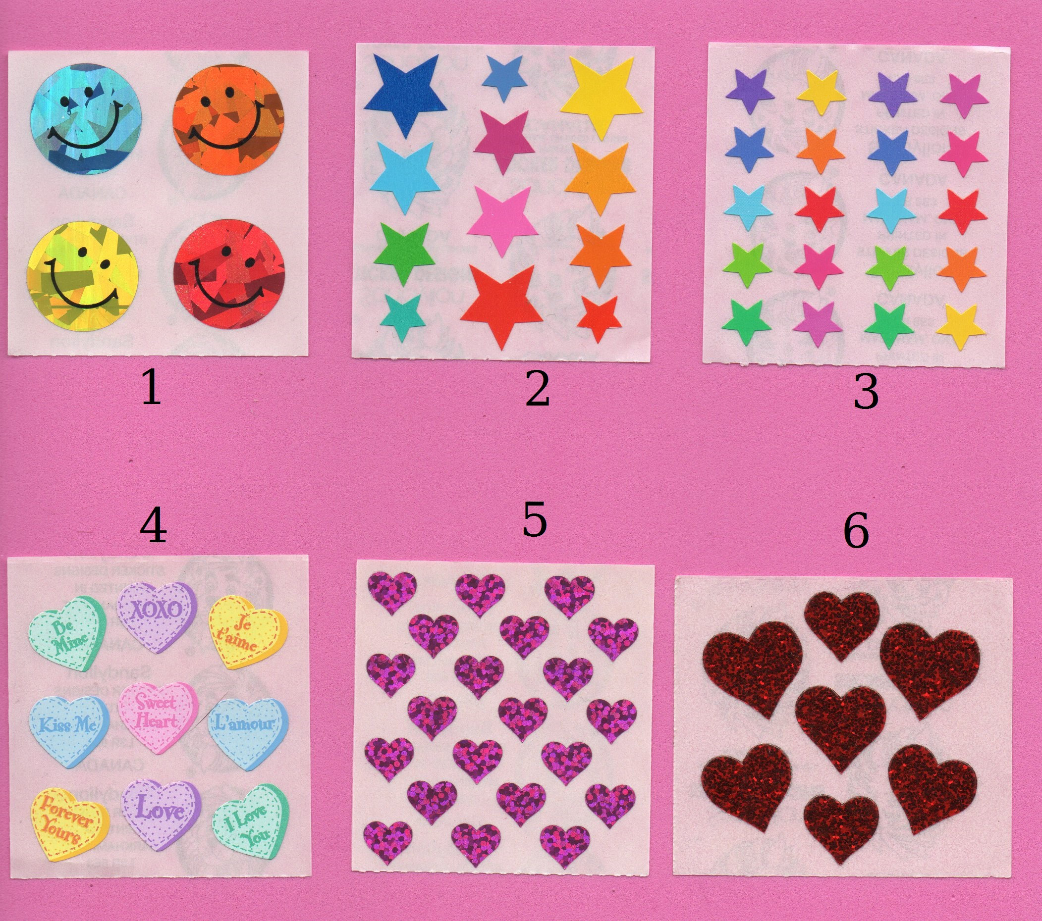 Vintage Rare Sandylion Stars Hearts Smiley Face Stickers Paper Stickers ...
