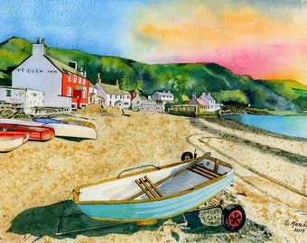 Original Watercolour, Painting, Ty Coch Inn, Porthdinllaen, Lleyn ...