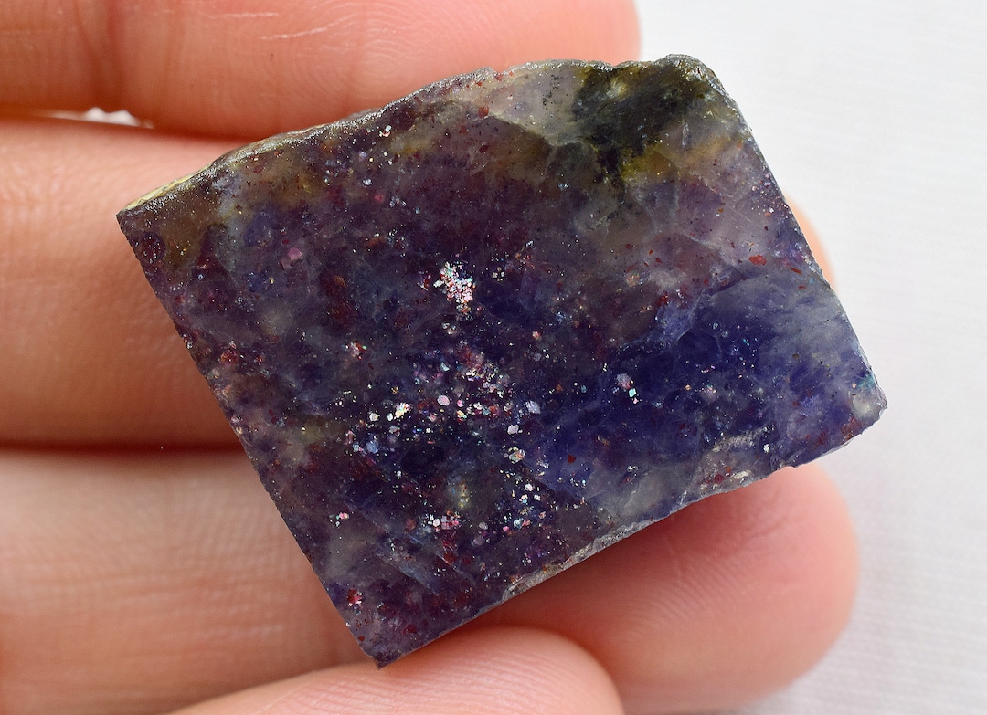 Bloodshot Iolite Sunstone Slab: Sparkling Gemstone (25X26X8 MM, 56.6 CT ...