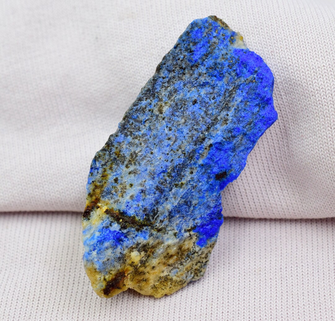 Natural True Madani Color 24X55 MM Lapis Lazuli Raw Gemstone Royal Blue ...