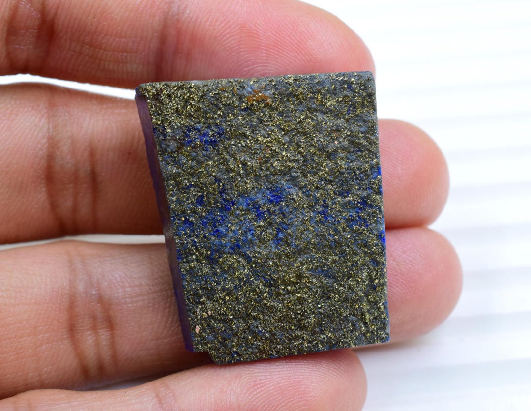 Lapis Lazuli Slab With Pyrite: Raw Gemstone Slice 34x27x8mm - Etsy