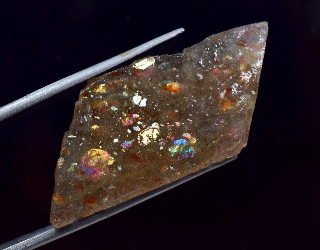 Rainbow Lattice Confetti Sunstone Gemstone ,multi Flakes Sunstone Rough ...