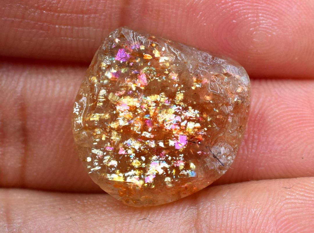 Raw Rainbow Sunstone Confetti Flake: Sparkling Gemstone for Jewelry ...