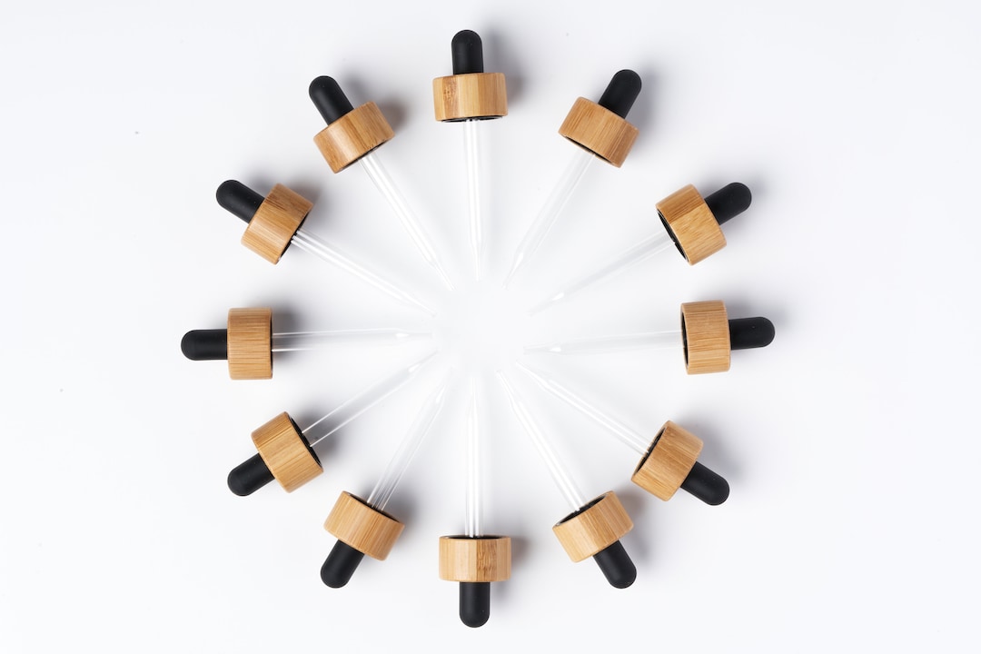 12 Pack Black Essential Oils Bamboo Black Dropper Cap, 1oz - (droppers ...
