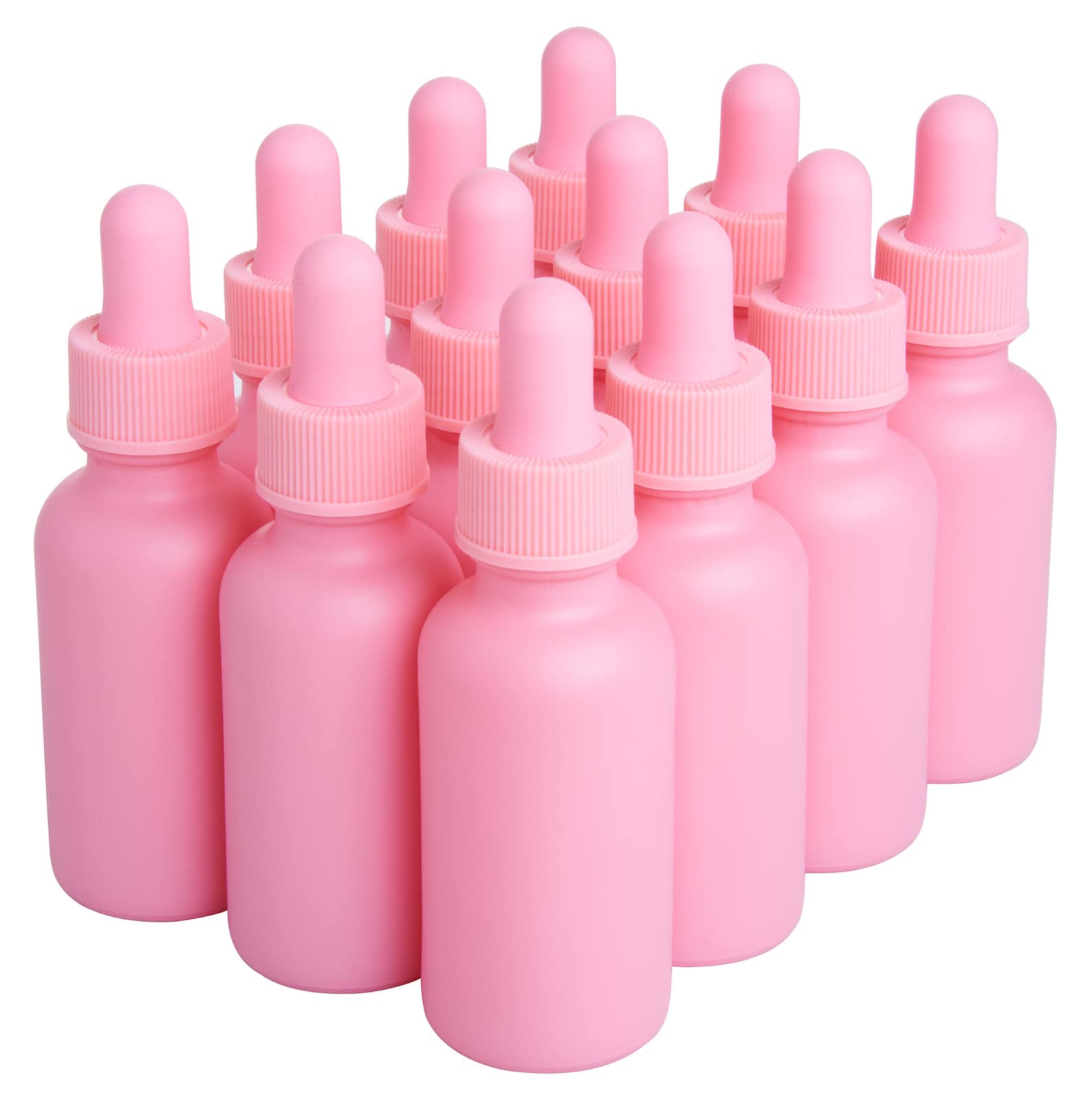 12 Pack Pink Coated Boston Round Essential Oils Aromatherapy Glass ...