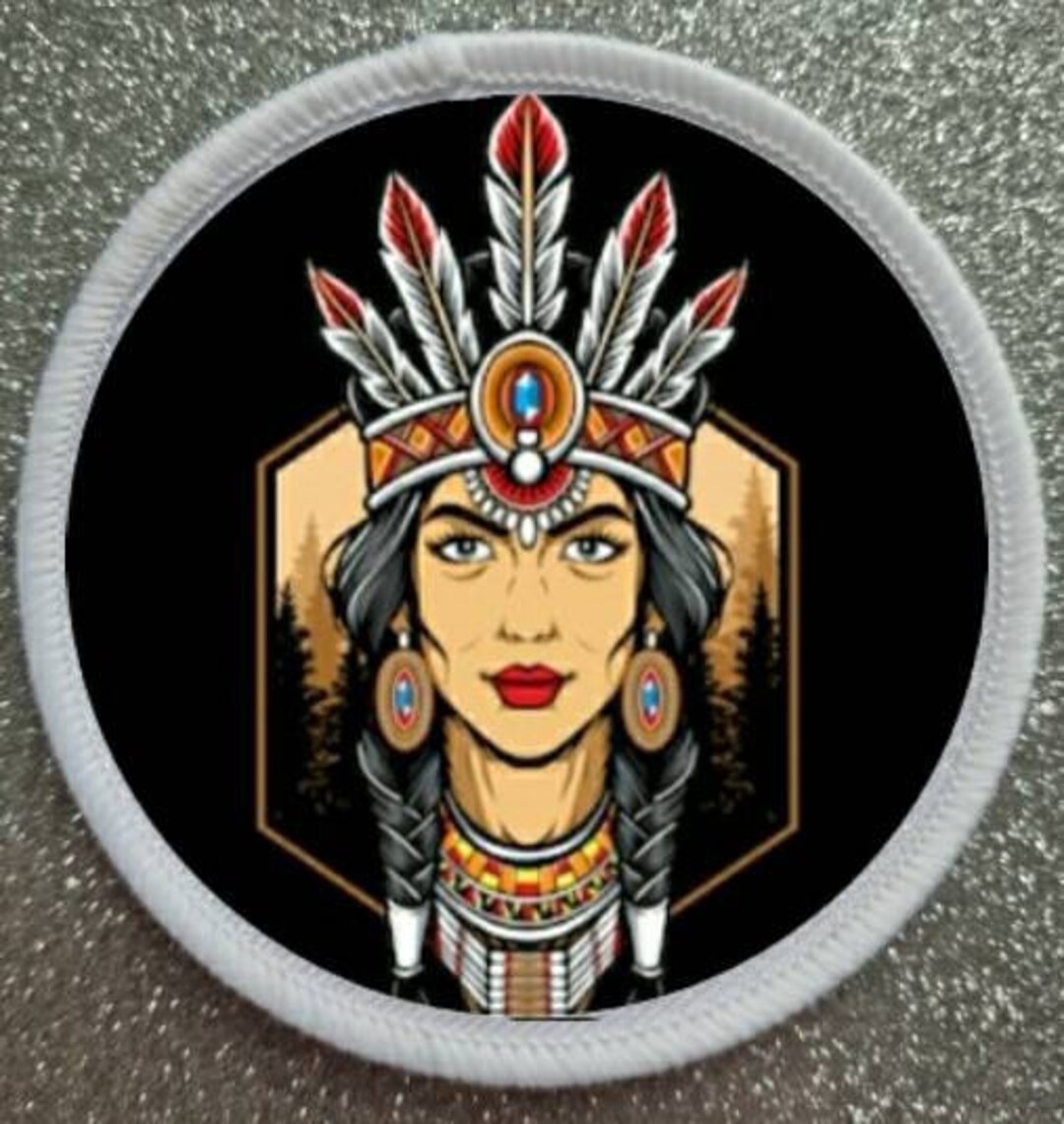 3 Inch Native American Girl Indian Patch Badge - Etsy