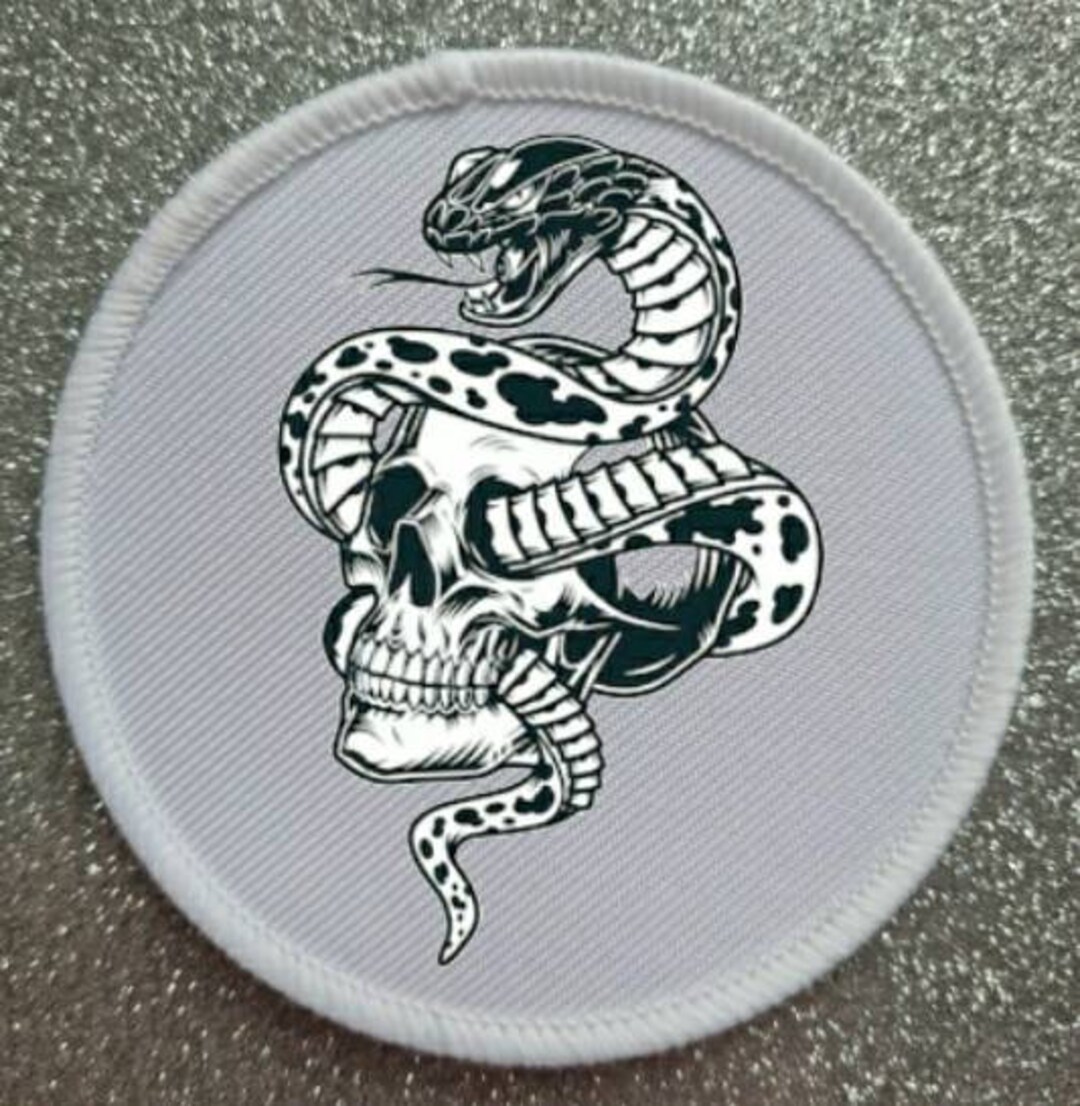 3 Inch Skull Snake Tattoo Art Style Patch Badge - Etsy