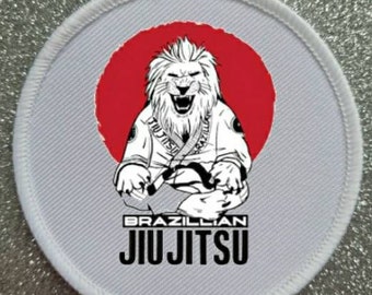 Jiu Jitsu Patch 3 Inch Red Iron-on or Sew-on Badge Japanese Kanji ...