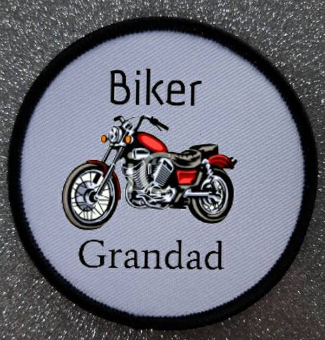 Biker Grandad Large 7 Inch Patch Badge - Etsy