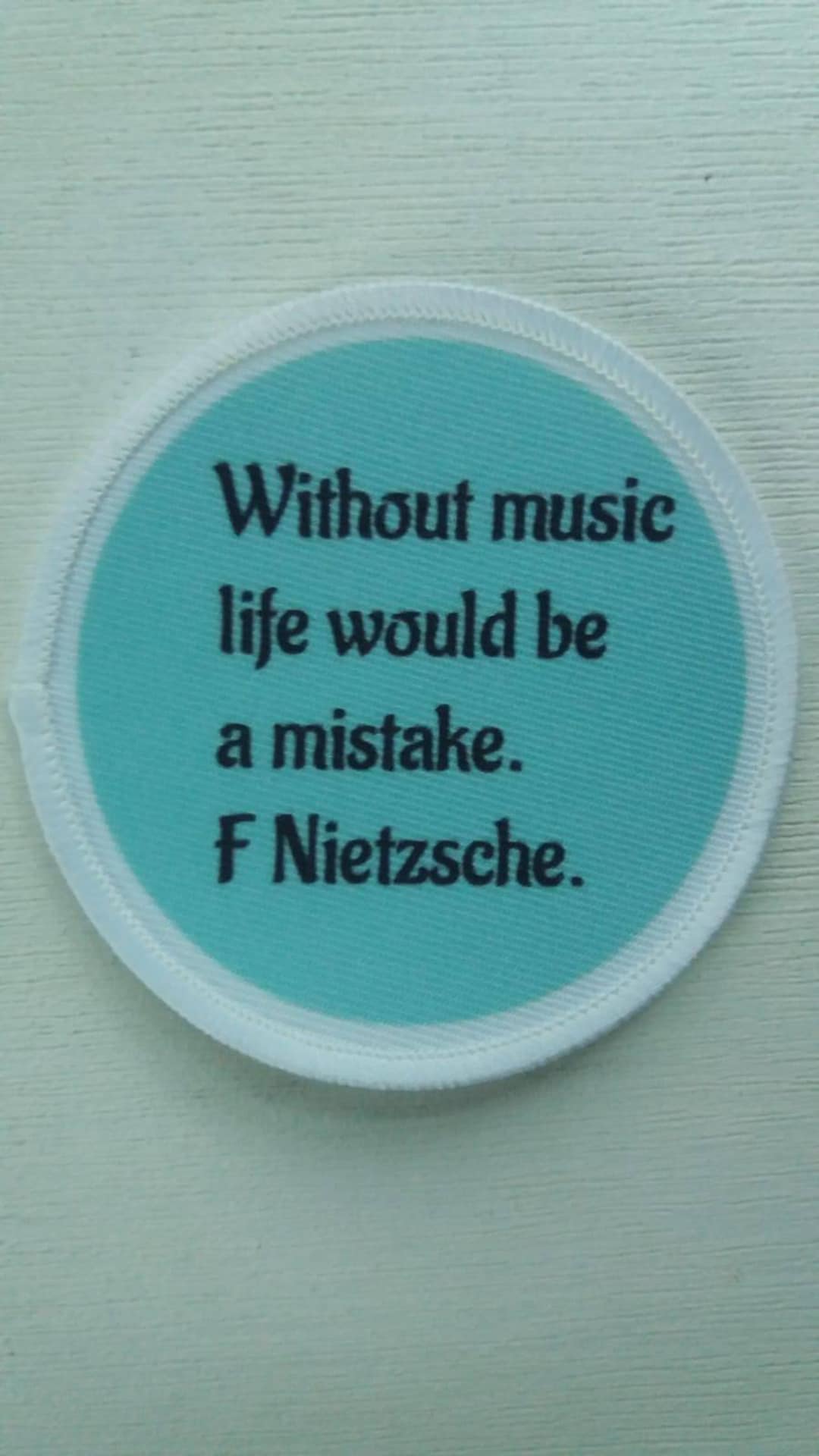 3" Nietzsche - Without Music Quote Sublimation Patch Badge. - Etsy