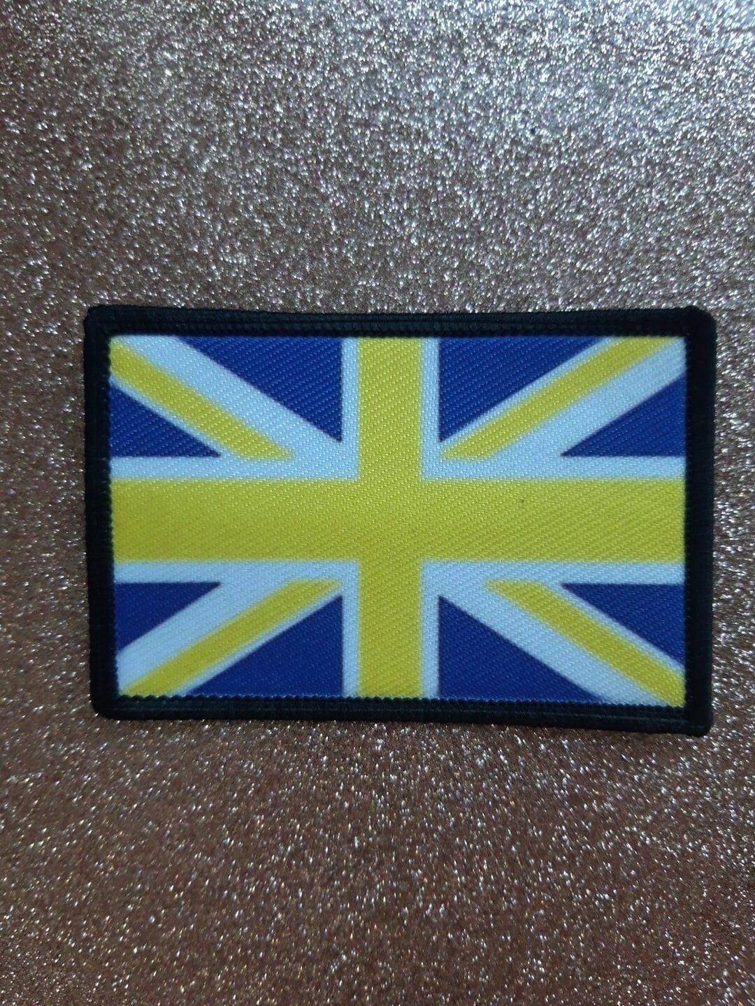 3 Inch Yellow and Blue Union Jack Ukraine Solidarity Patch Badge Made ...