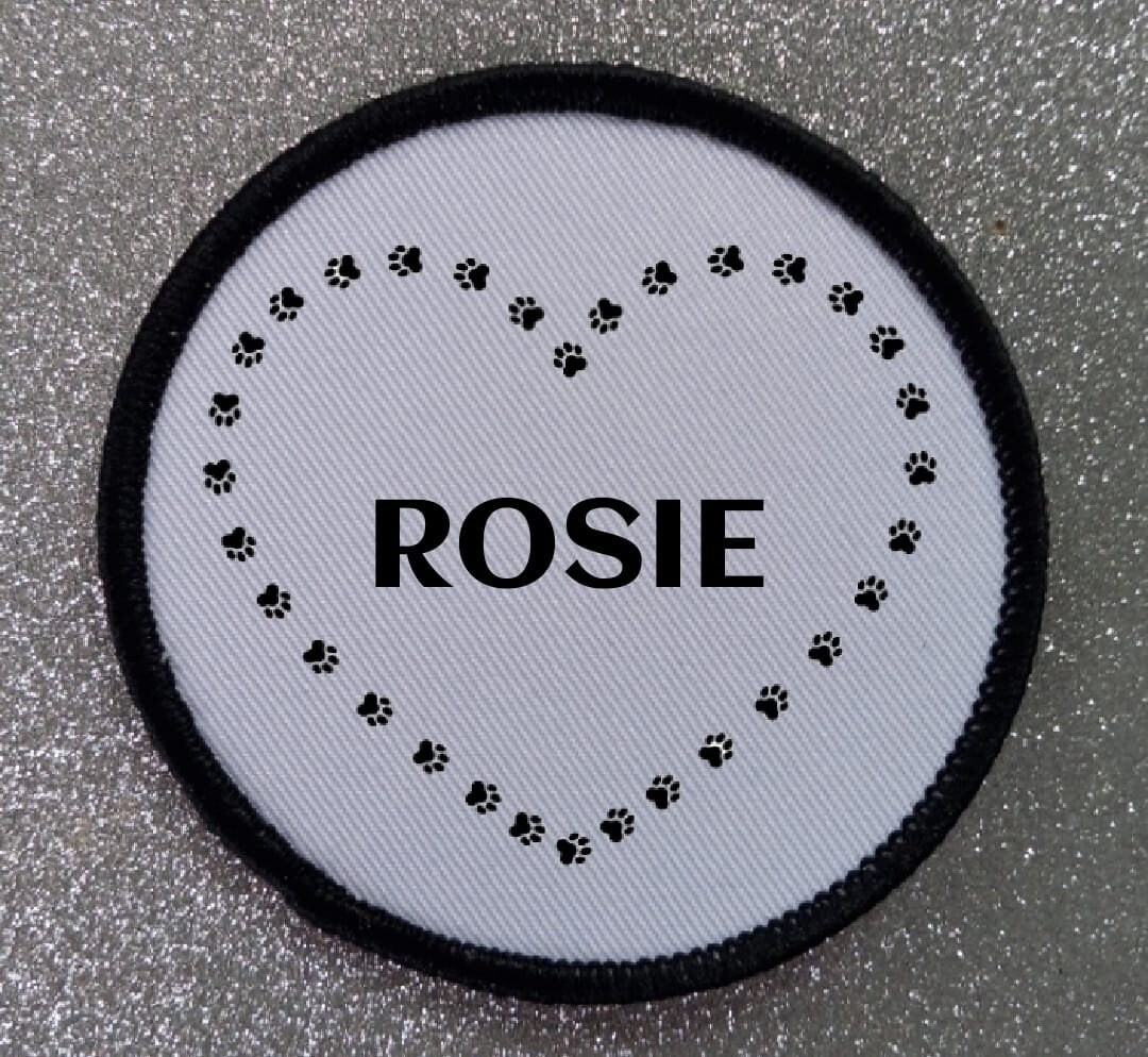 3 Inch Rosie Dog Name Harness Coat Accessory Patch Badge. - Etsy