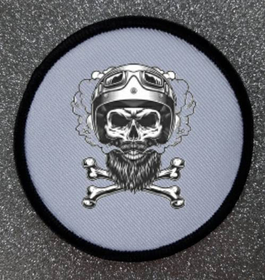 7 Inch Large Biker Skull Patch Badge - Etsy