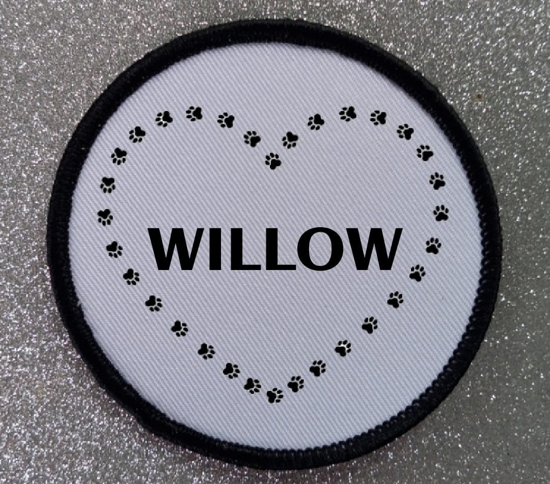 3 Inch Willow Dog Name Harness Coat Accessory Patch Badge. - Etsy