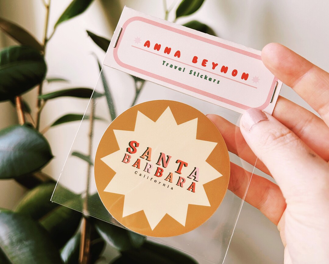 Santa Barbara Sticker - Matte Laminate Circle Sticker - Travel Sticker ...