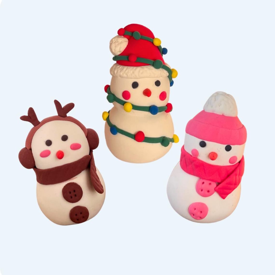 DIY Premium Air Dry Clay Kit - Whimsical Snowmen, Clay Christmas Craft ...