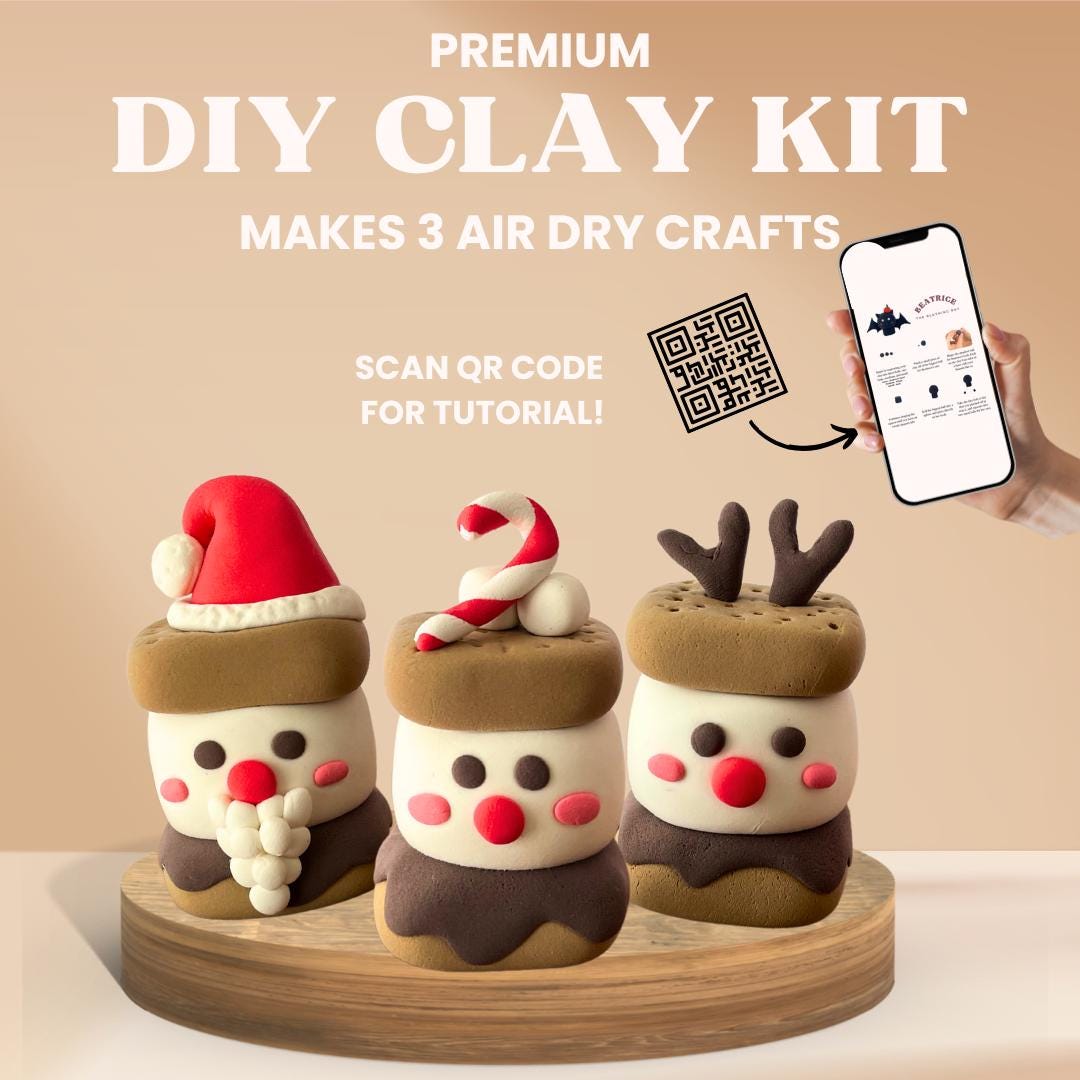 DIY Premium Air Dry Clay Kit - S'more Christmas, Clay Christmas Craft ...