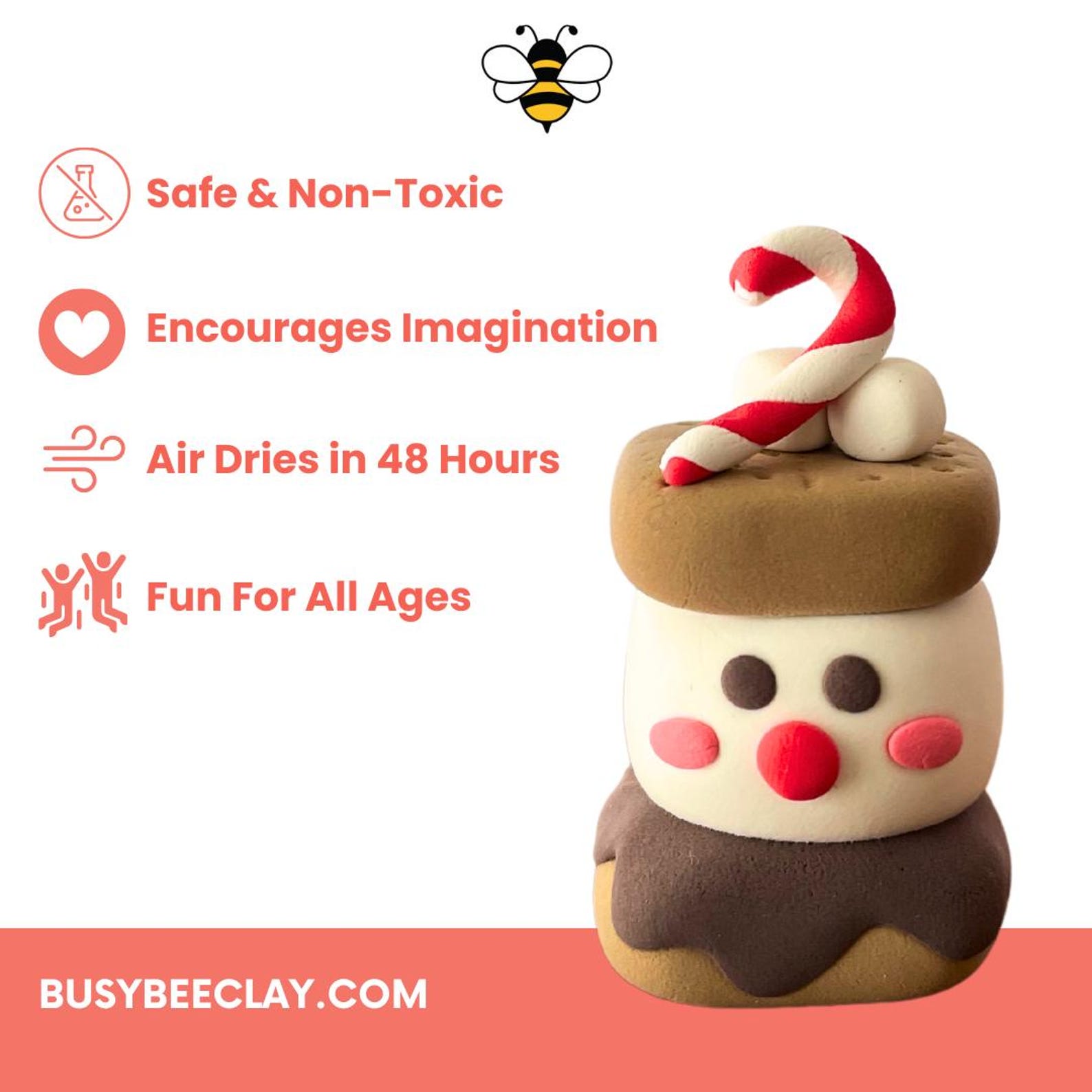 DIY Premium Air Dry Clay Kit - S'more Christmas, Clay Christmas Craft ...