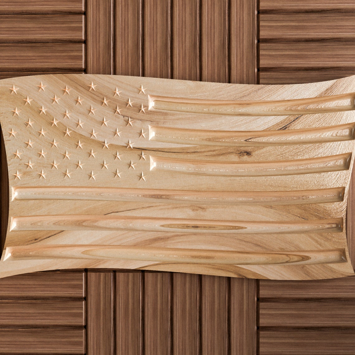 Cnc Wavy Flag. 3d Model of Waving American Flag. CNC Files for | Etsy