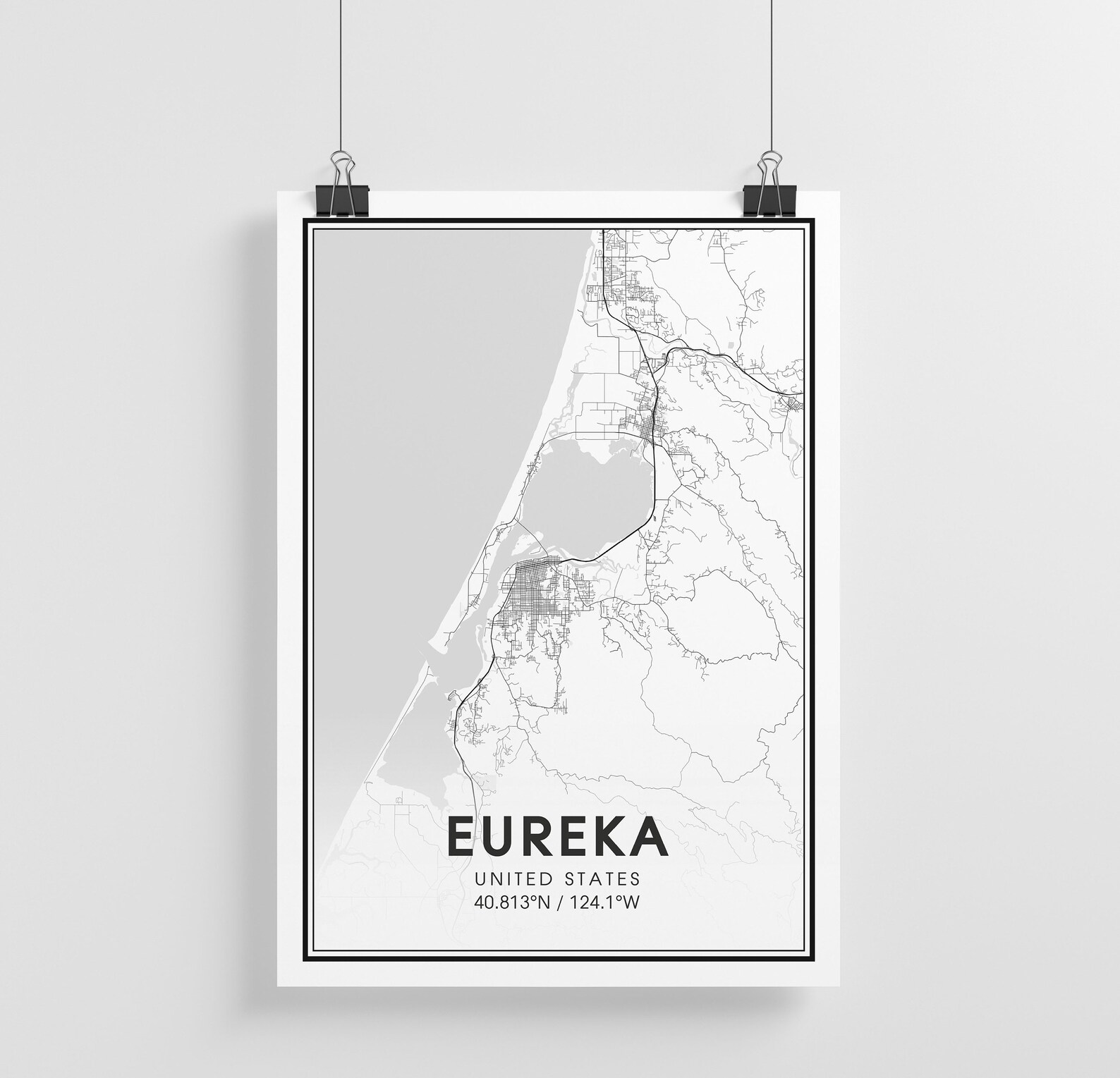 Eureka California City Map Print City Map Wall Art Eureka | Etsy