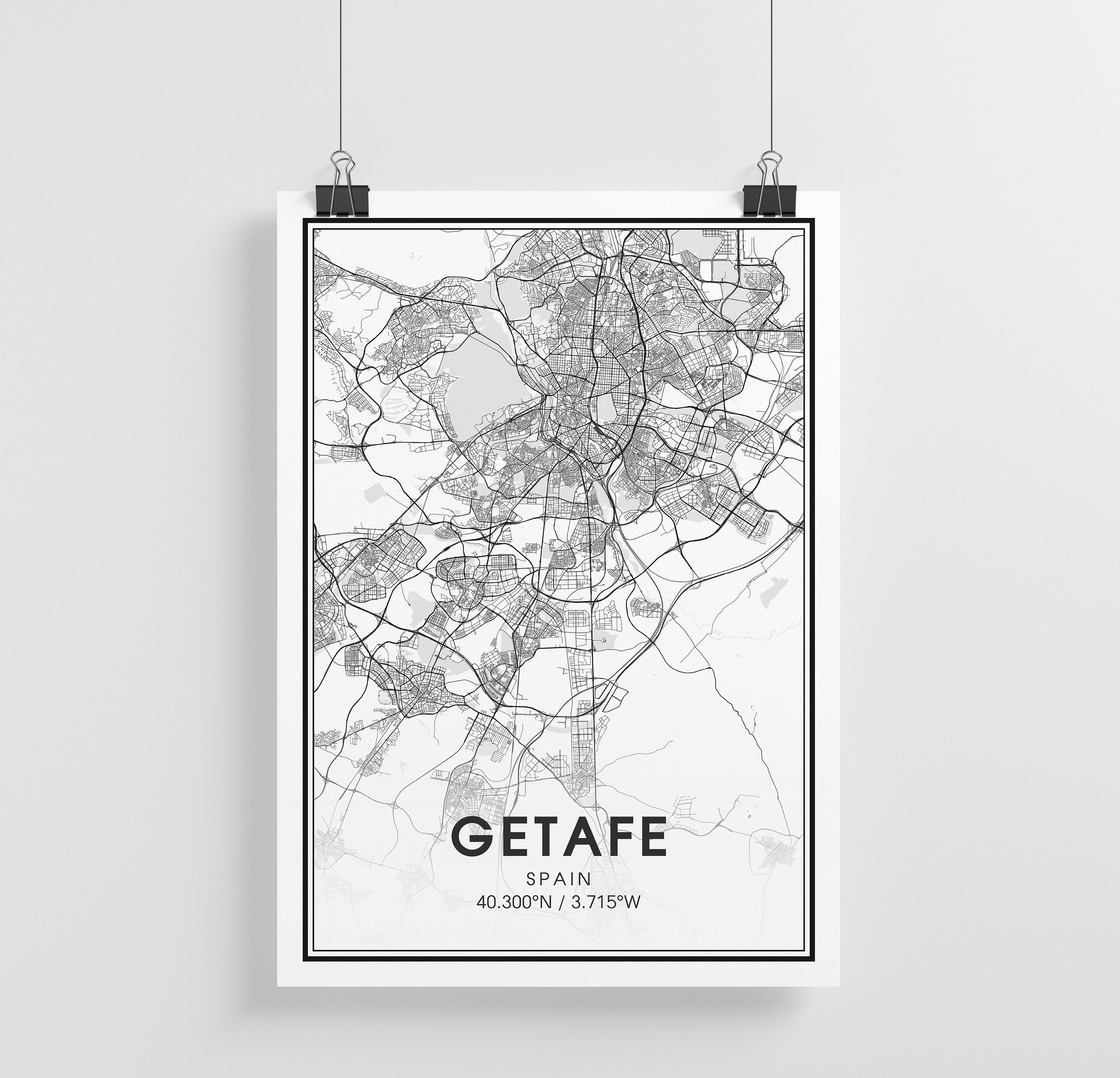 Getafe Map Print City Map Wall Art Getafe Spain Map Travel | Etsy