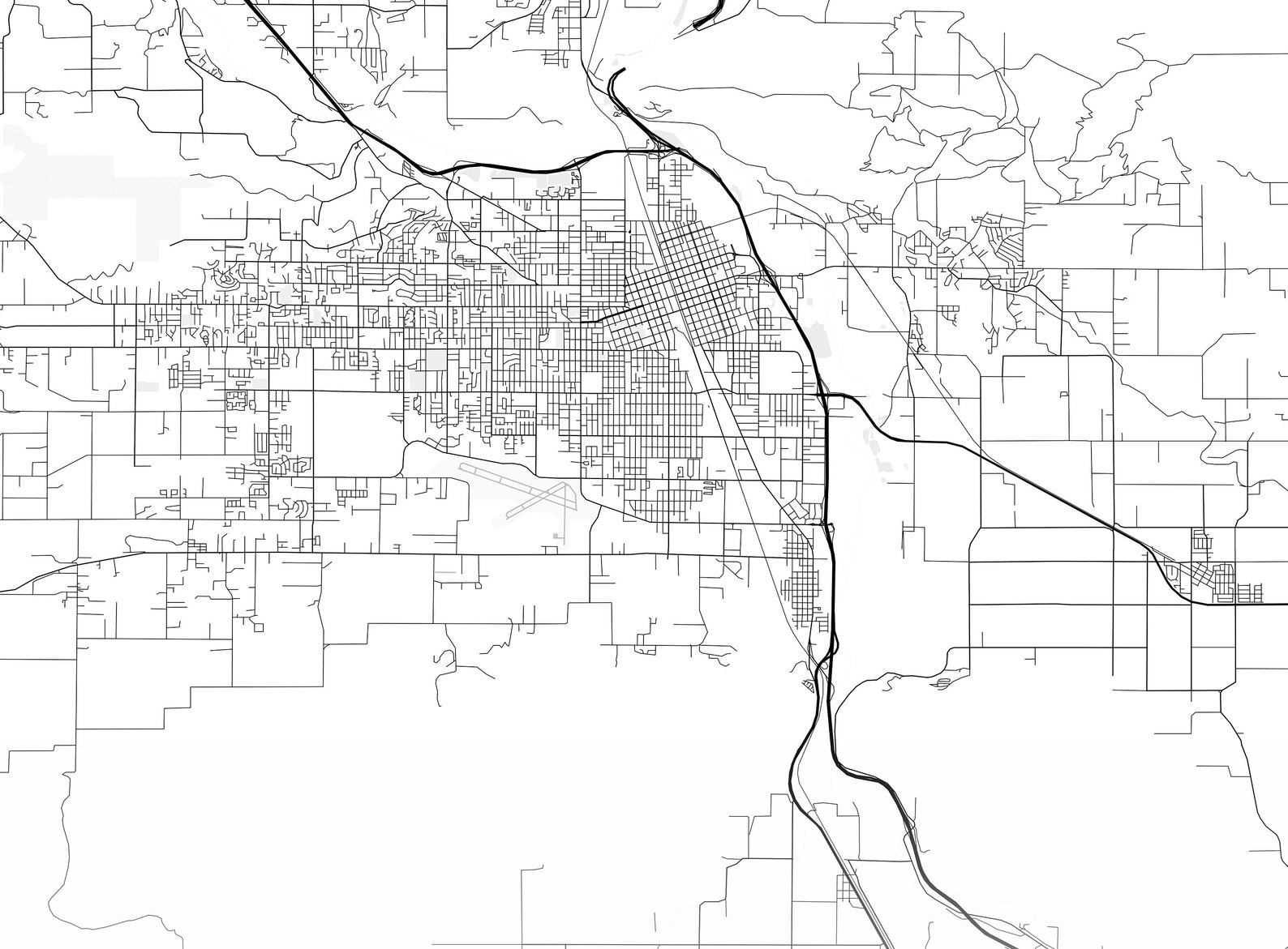 Yakima Map Print City Map Wall Art Yakima Washington Map | Etsy