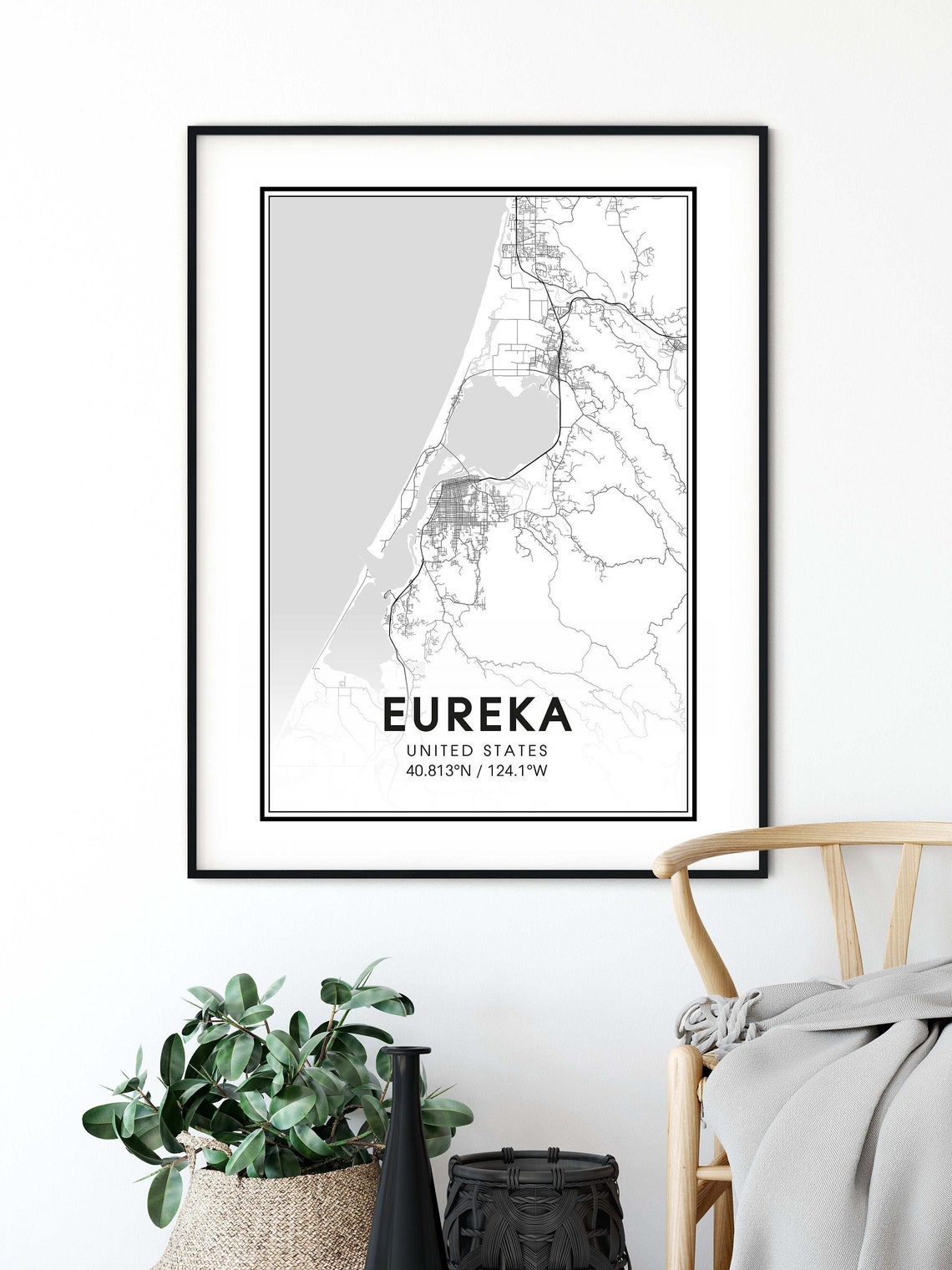 Eureka California City Map Print City Map Wall Art Eureka | Etsy