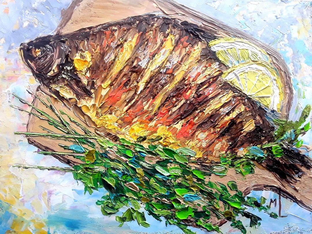 Fried Fish Painting Fish Artwork Still Life Painting Food Painting ...
