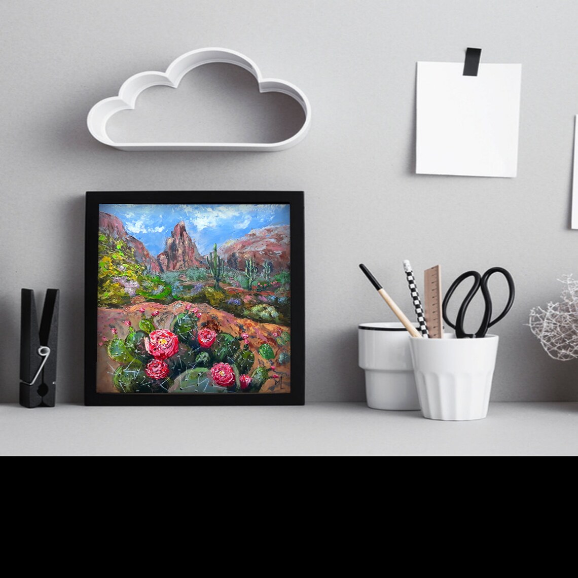 Arizona Desert Art Cactus Painting Desert Floral Art American | Etsy