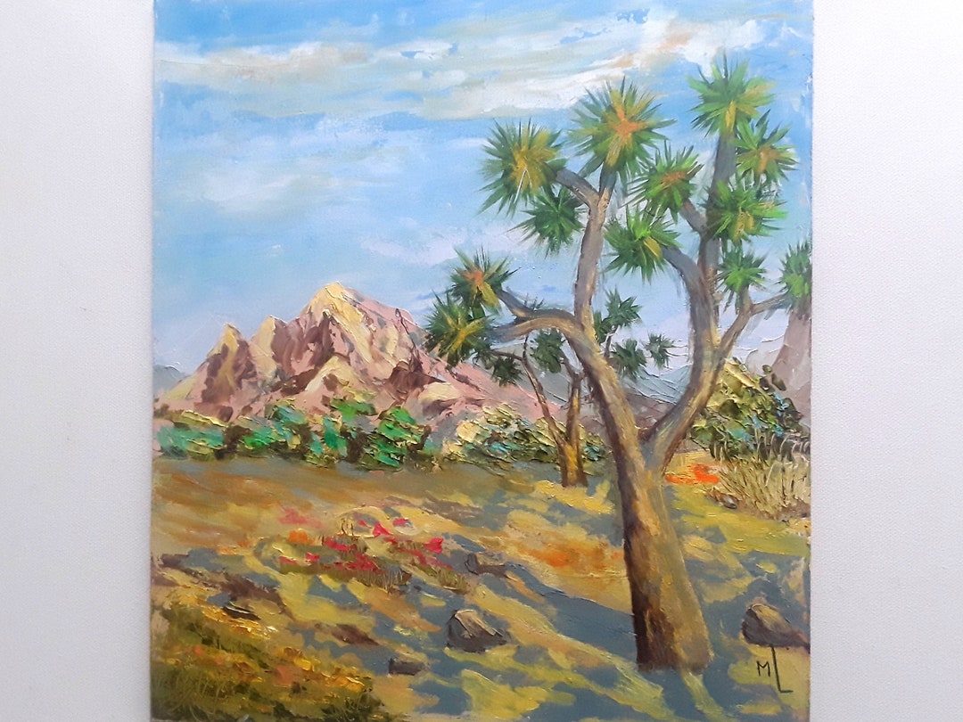 Joshua Tree Artwork National Park Art California Landscape Original Oil ...
