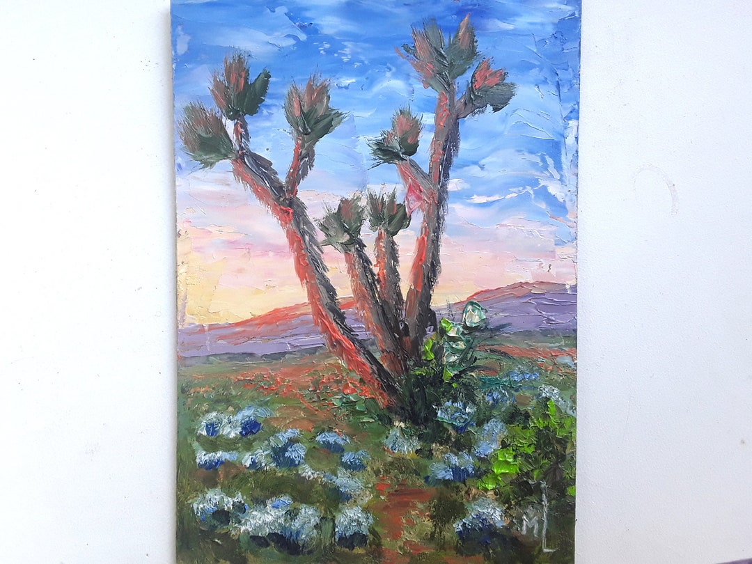 California Landscape Joshua Tree Painting Original Oil Artwork National ...