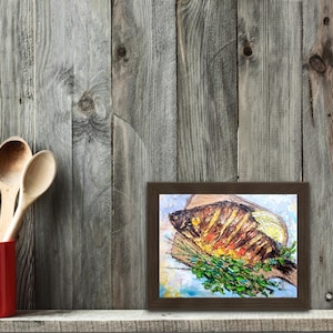 Fried Fish Painting Fish Artwork Still Life Painting Food Painting ...