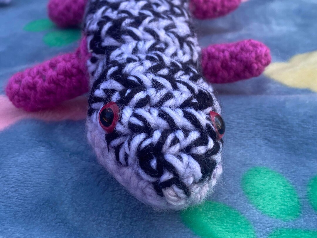 Handmade. Amigurumi. Stuffed Animal. Crocheted Lizard. Pink and Dappled ...