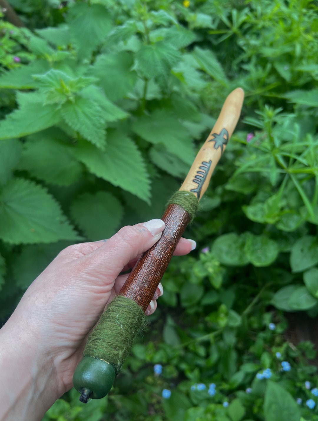 Apple Wand With ‘love’ Bindrune & Ogham Tree Symbol - Etsy