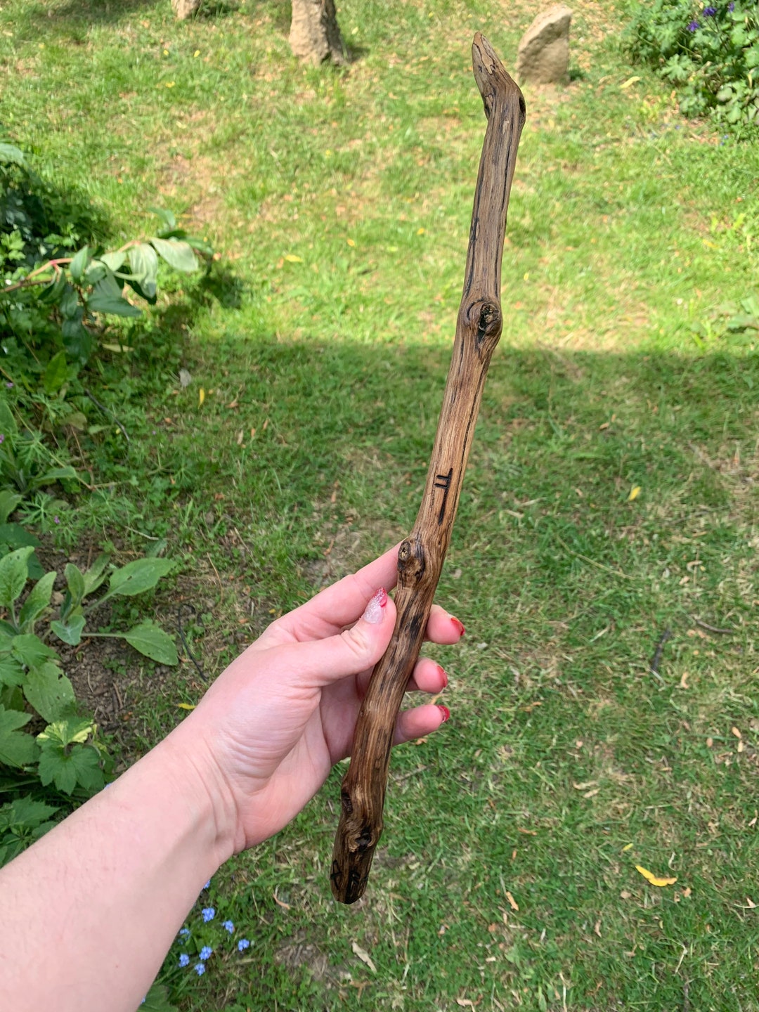 Oak Wood Wand With Elder Futhark Inscription ‘oak’ and the Ogham Tree ...