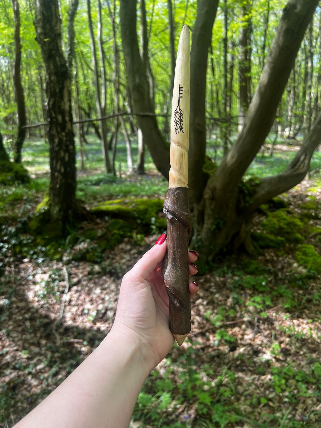 Willow Wand | With Ogham Tree Symbol Inscription - Etsy