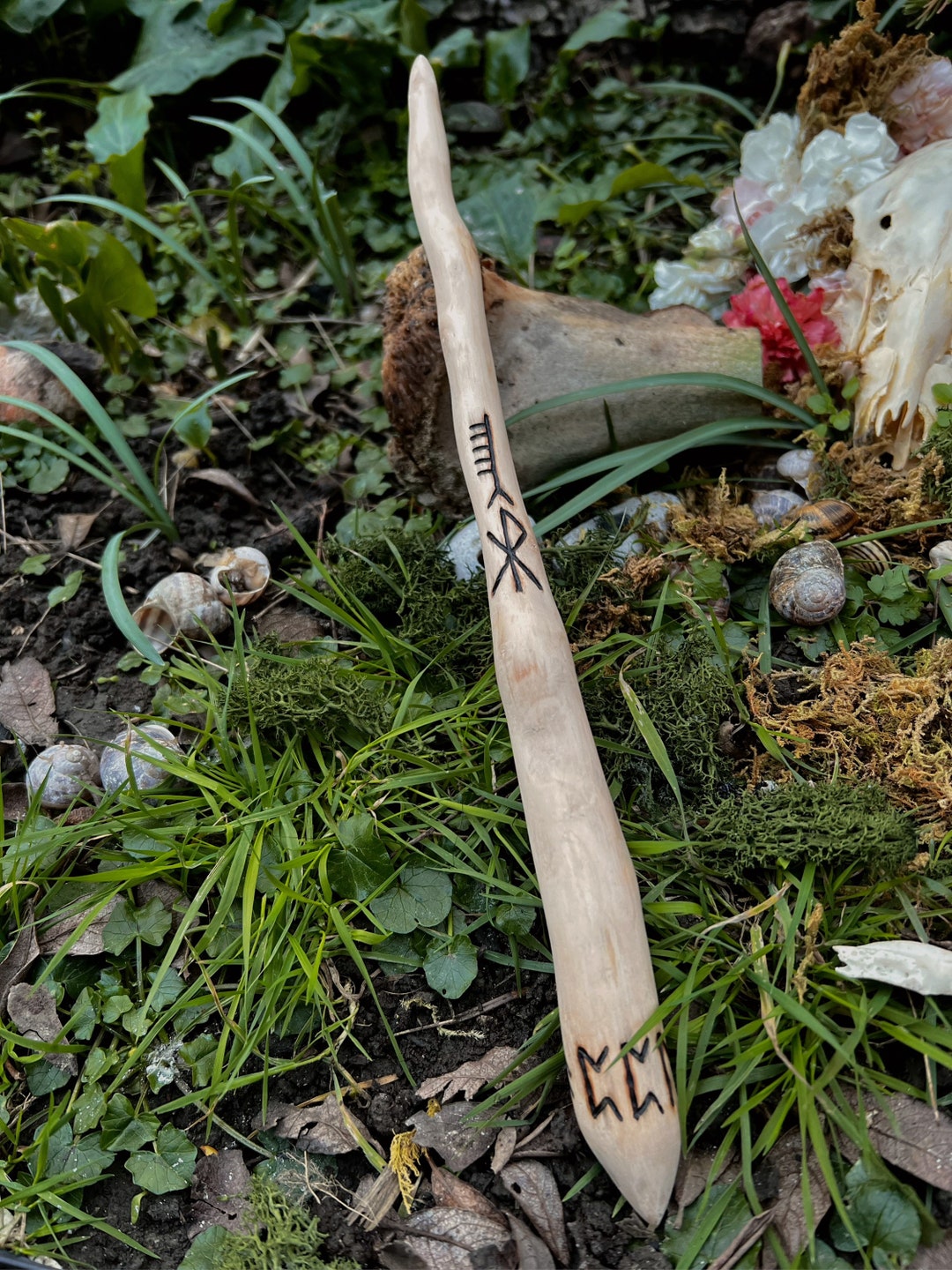 Apple Wand With ‘love’ Bindrune | Elder Futhark Rune Inscription and ...