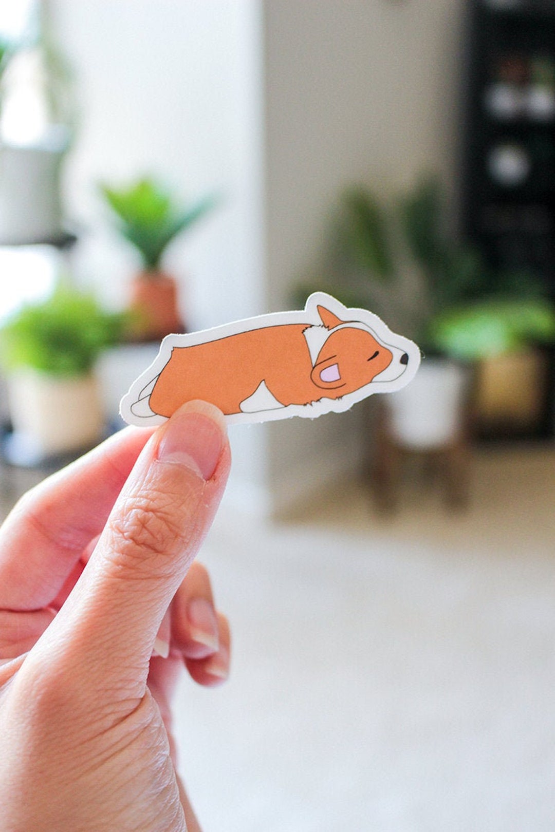 Corgi Sploot Sticker | Lazy Corgi Vinyl Sticker | Sleepy Corgi Sticker ...