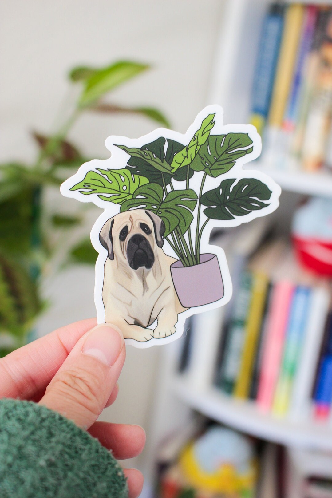 Mastiff Monstera Vinyl Sticker | Mastiff Sticker | Monstera Sticker ...