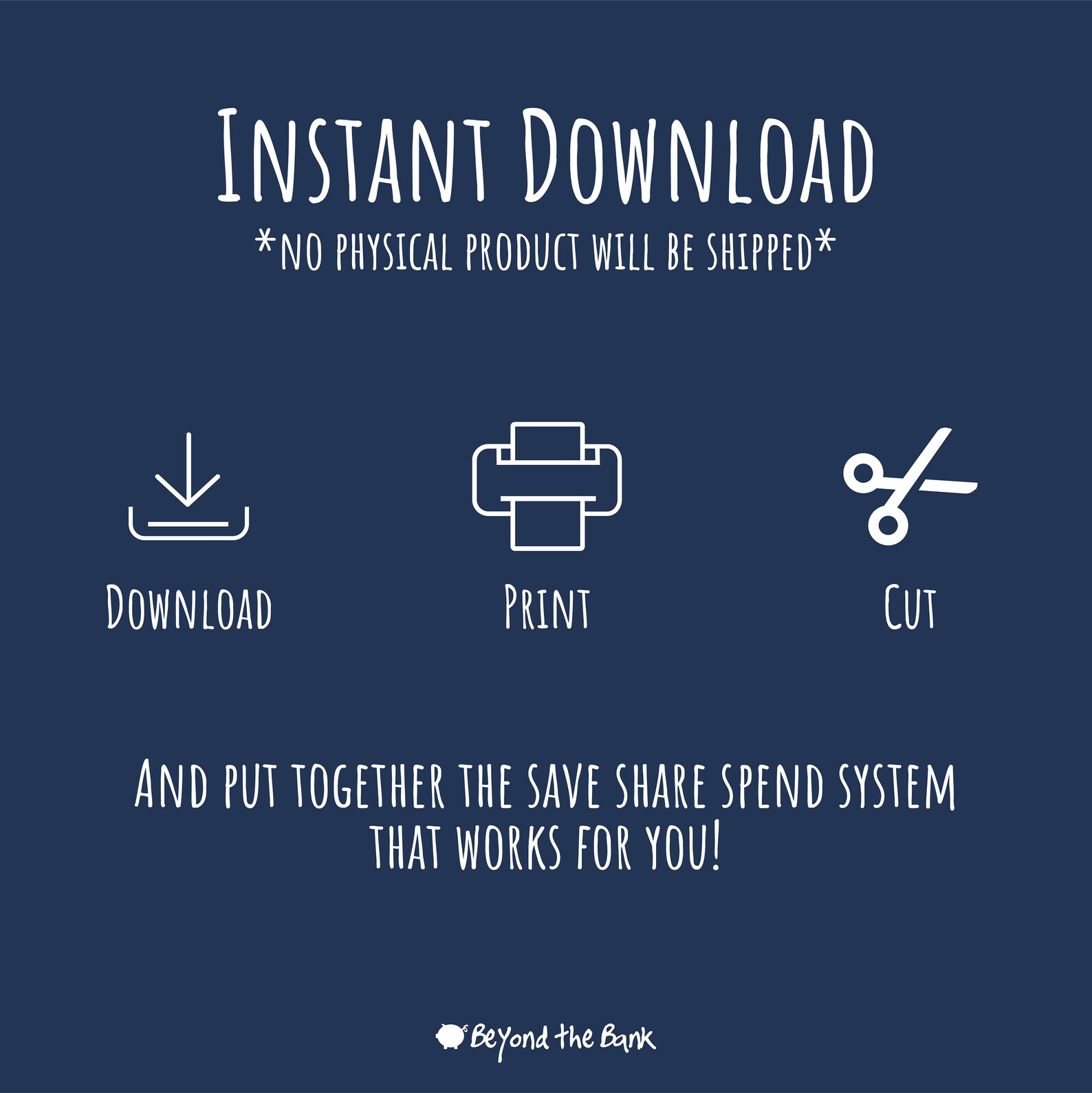 Save Share Spend Printable, Money Envelopes PDF, Save Give Spend Jar ...