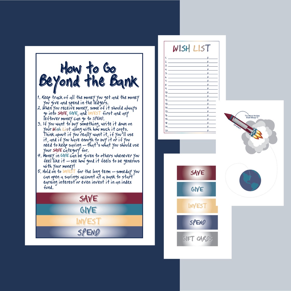 Save Share Spend Printable, Money Envelopes PDF, Save Give Spend Jar ...